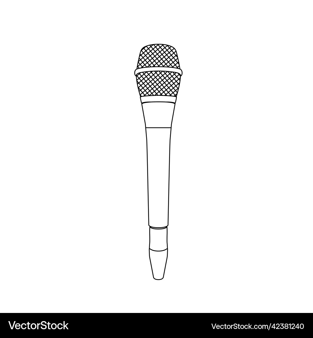 Microphone outline icon on isolated white Vector Image