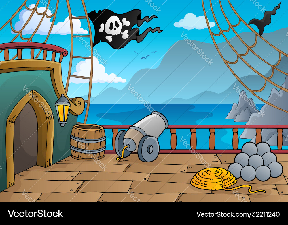 Pirate ship deck topic 4 Royalty Free Vector Image