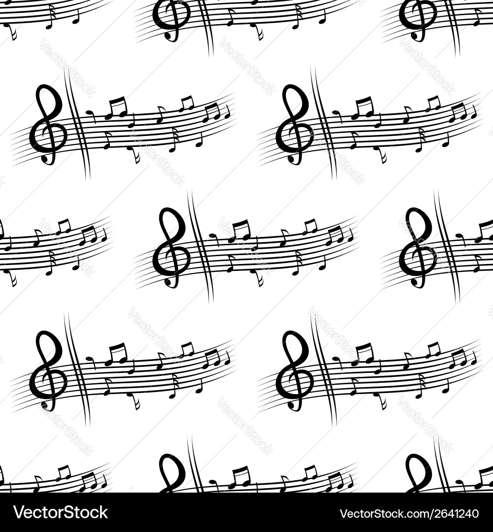 Seamless musical composition with music notes Vector Image