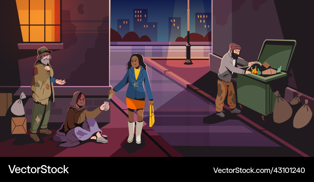 Urban Poverty Scene Royalty Free Vector Image - VectorStock