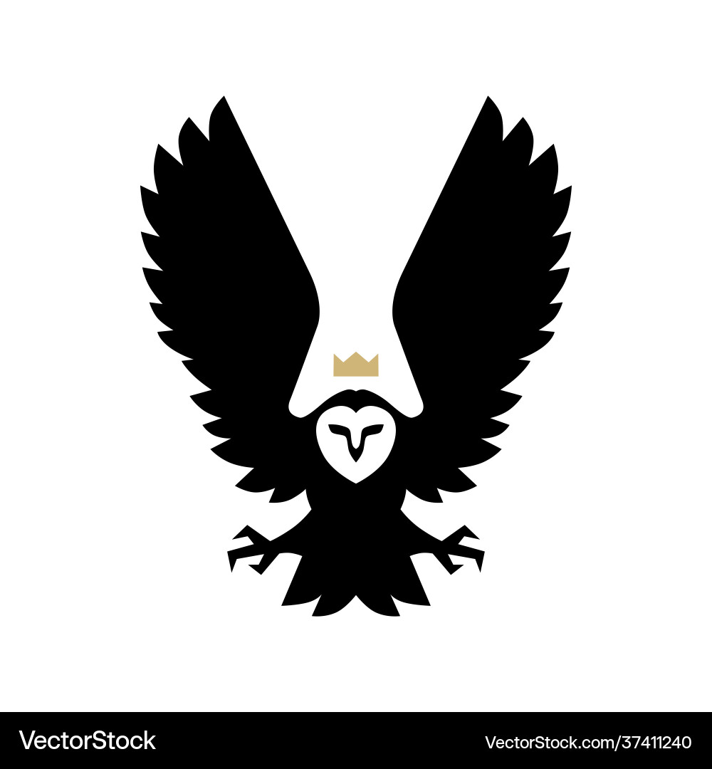 White owl bird logo icon Royalty Free Vector Image