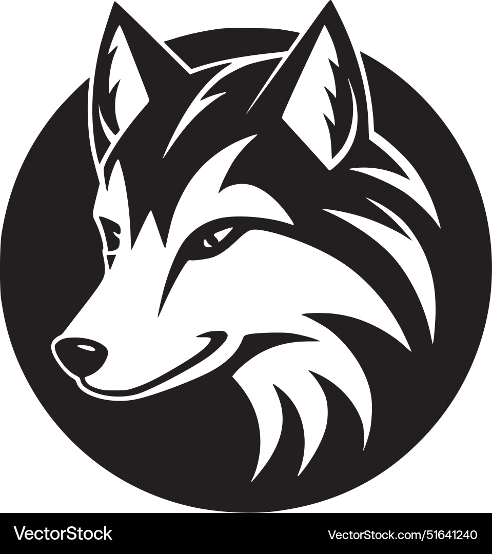 Wolf - minimalist and flat logo Royalty Free Vector Image