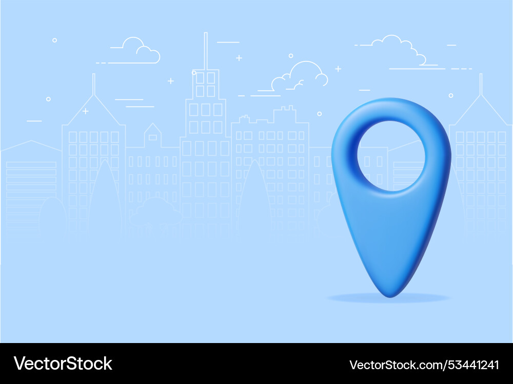 3d mark location locate pin gps map Royalty Free Vector