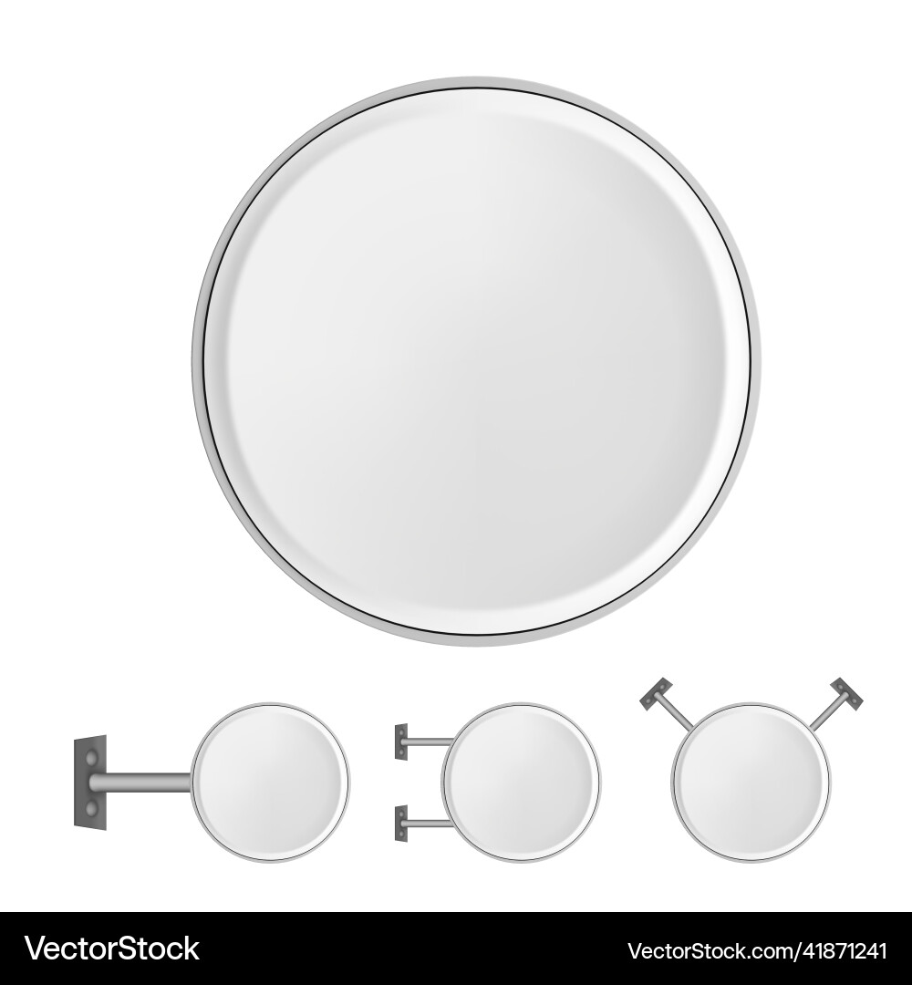 3d round led light board with different mounts Vector Image