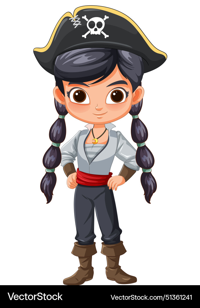 A young female pirate Royalty Free Vector Image