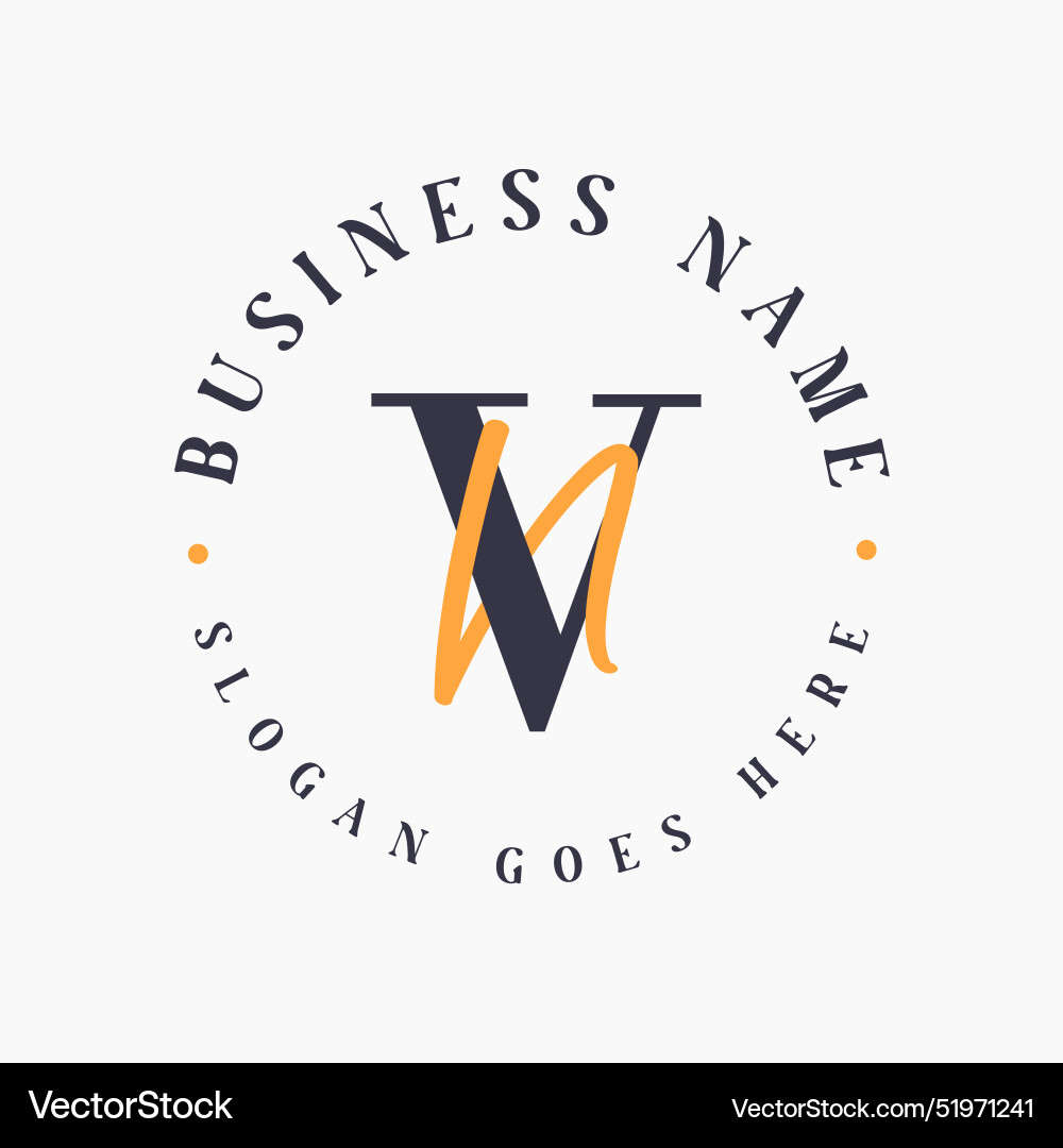 Elegant letter vn initials logo for corporate Vector Image