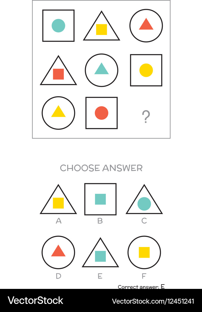 Iq test choose answer Royalty Free Vector Image
