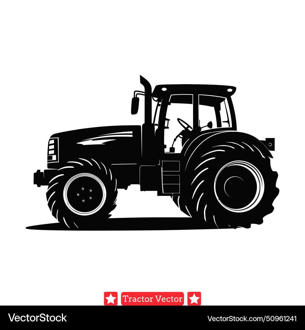 Modern tractor set contemporary agricultural Vector Image