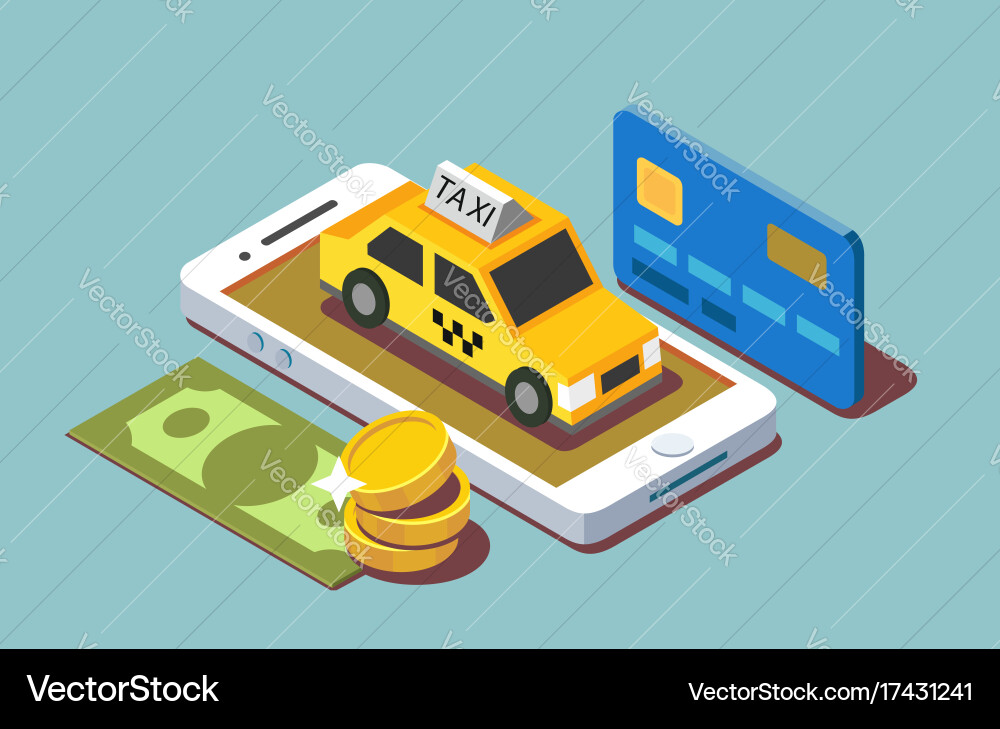 Process paying taxi Royalty Free Vector Image - VectorStock