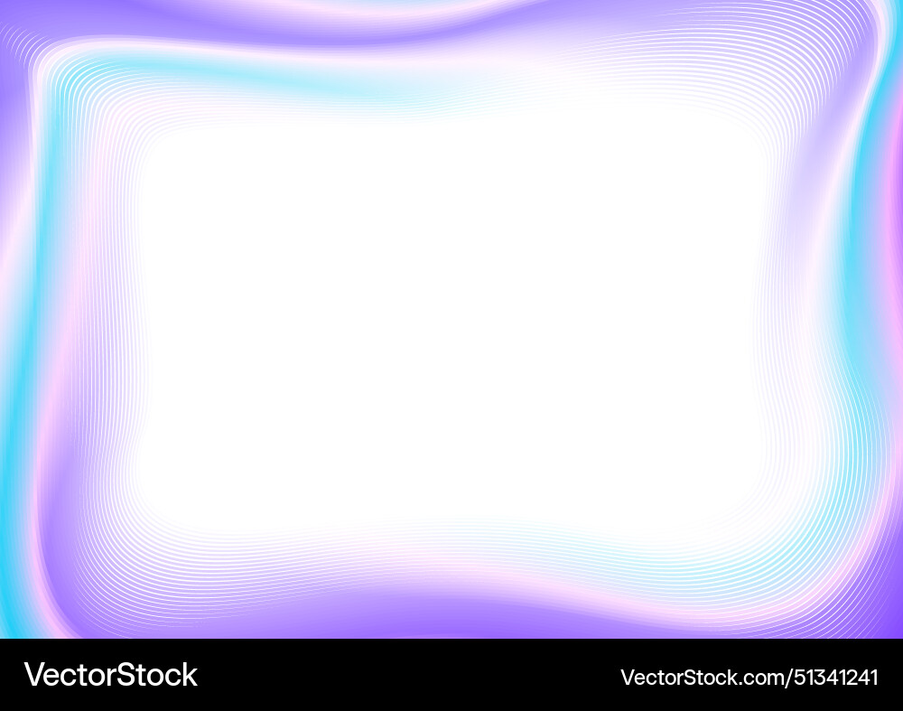 Purple blue pink frame wavy border thin curves Vector Image