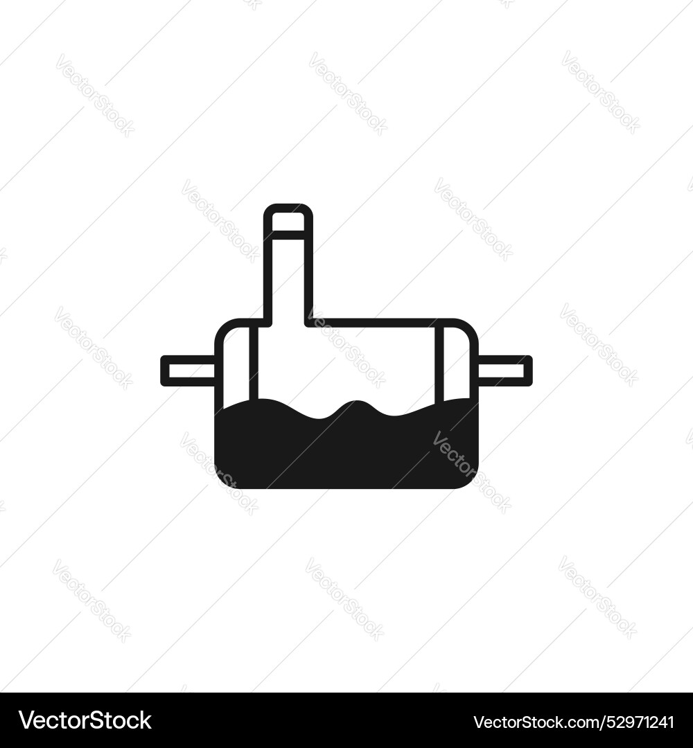 Sewerage tank line icon isolated on white Vector Image