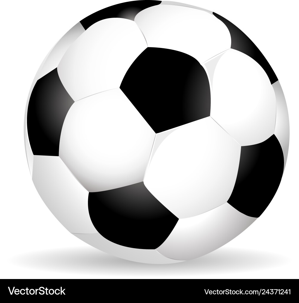 Soccer ball with shadow Royalty Free Vector Image