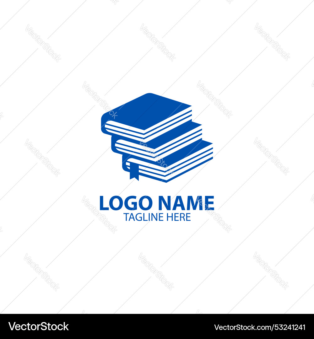 Stairs book logo design Royalty Free Vector Image