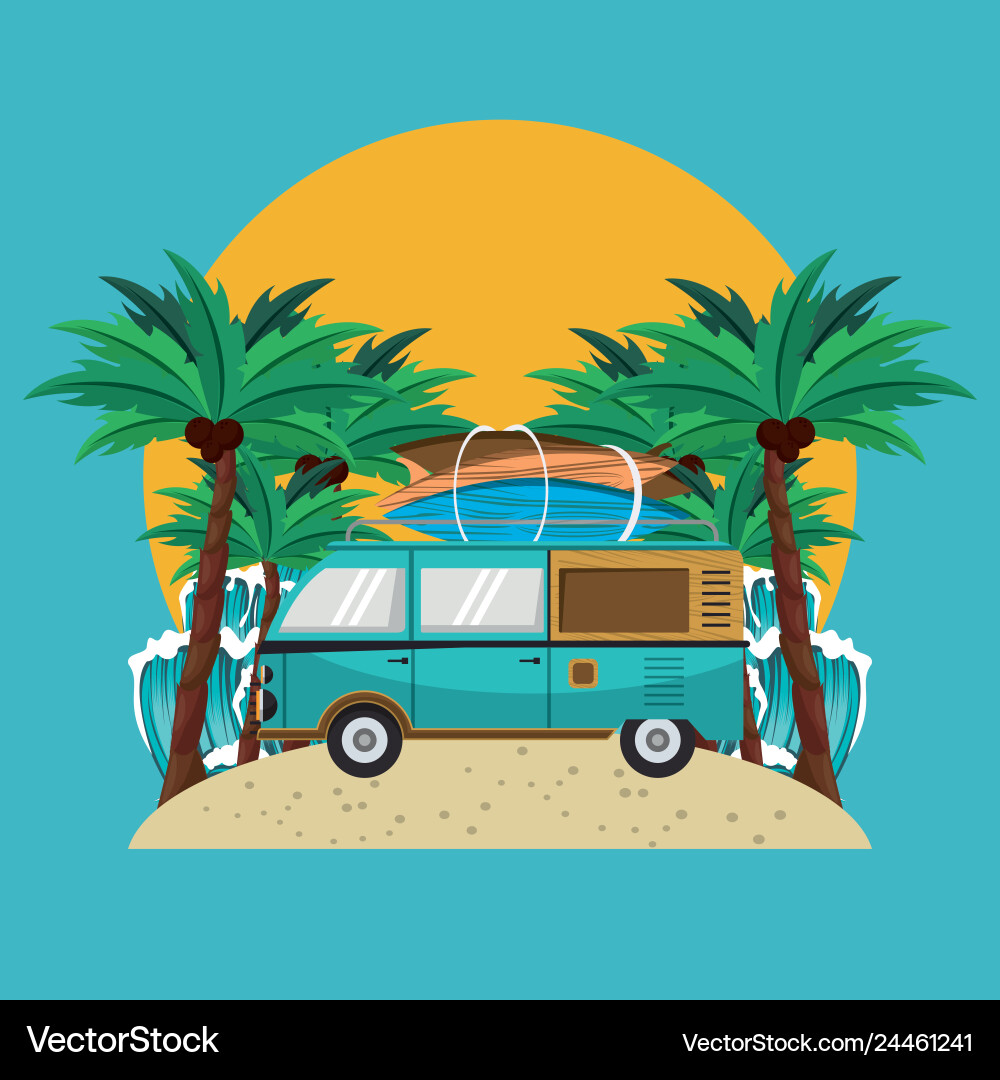 Surf and beach Royalty Free Vector Image - VectorStock