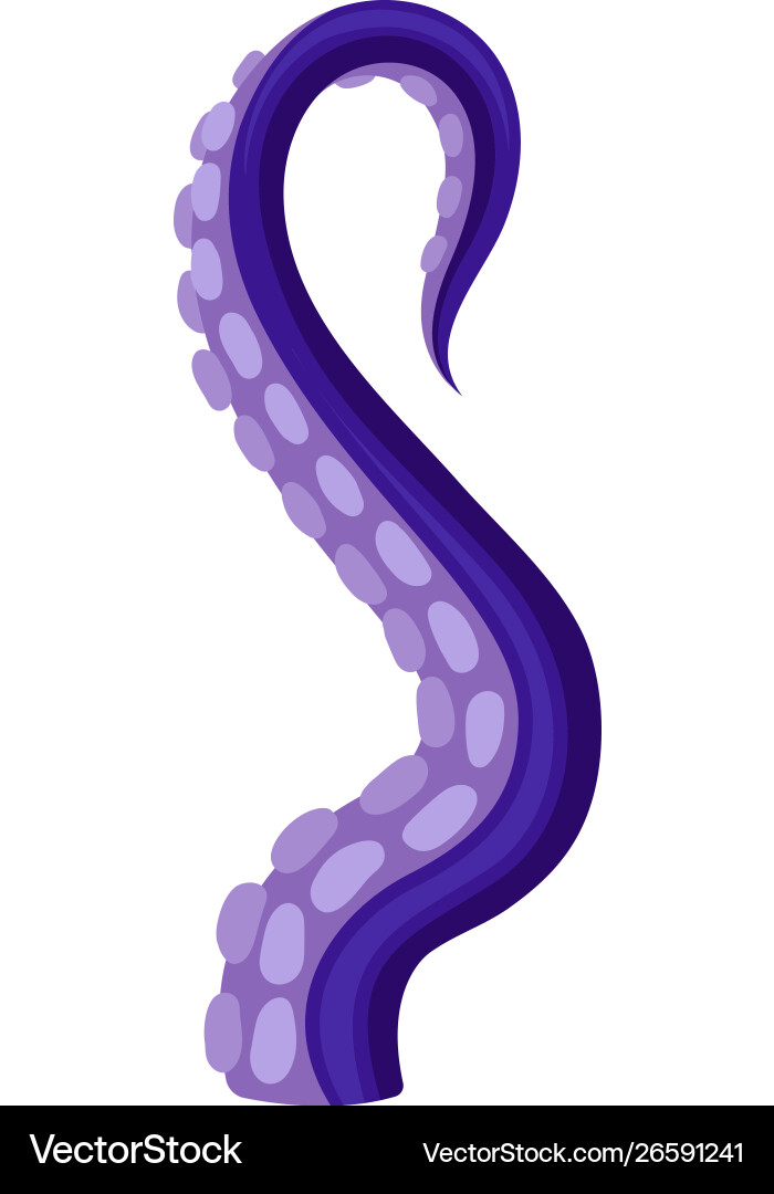 Violet tentacle octopus with a half-ring Vector Image
