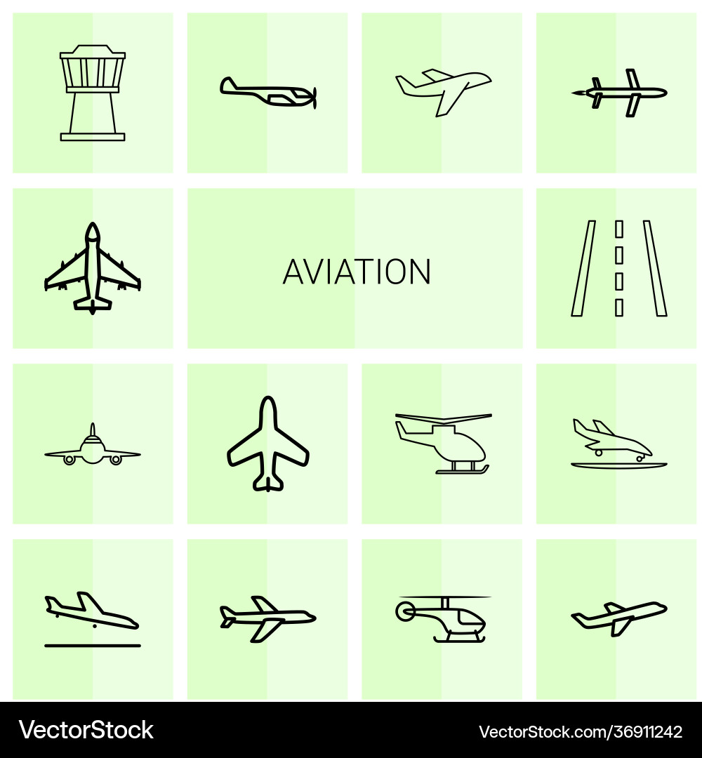 14 aviation icons Royalty Free Vector Image - VectorStock