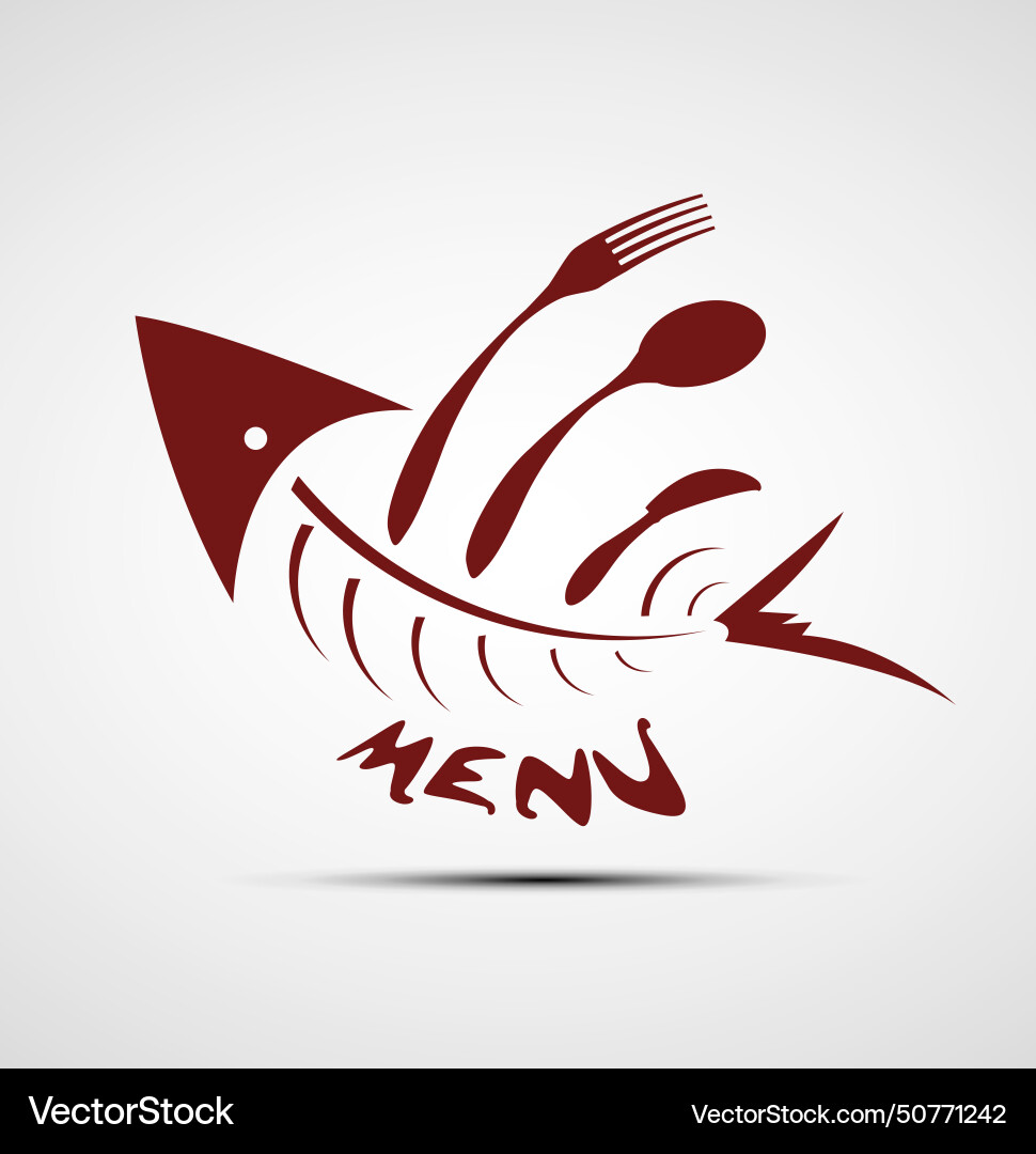 Abstract stylized fish menu for restaurant Vector Image