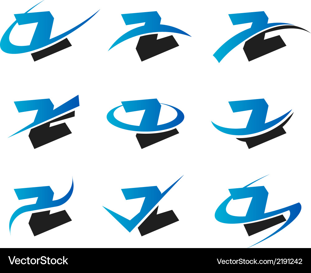 Alphabet z logo icons Royalty Free Vector Image