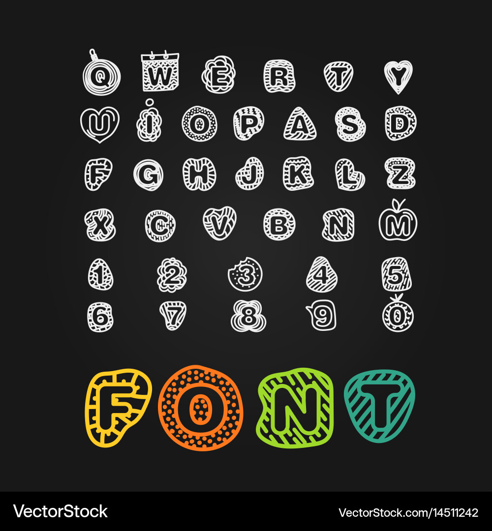 Cartoon style alphabet clip-art comic type Vector Image