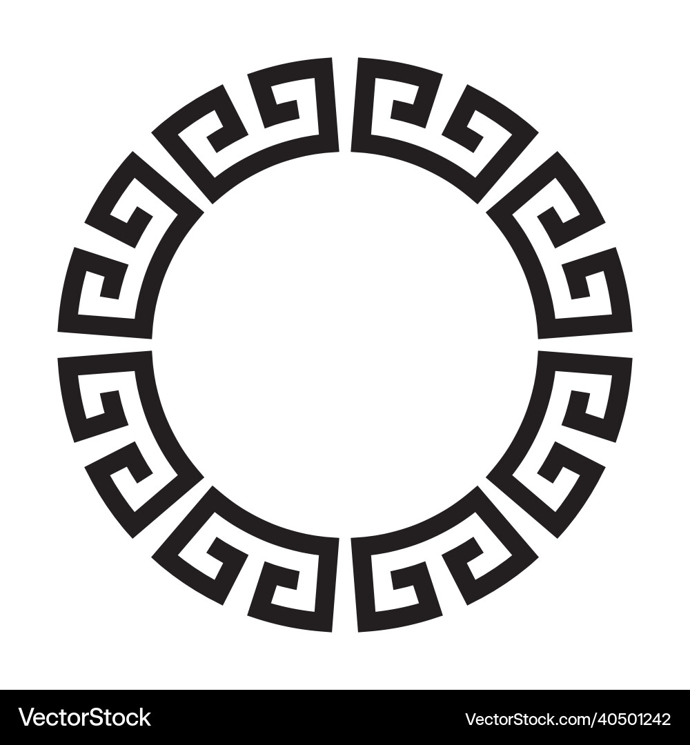 Circle frame of simple greek pattern Royalty Free Vector