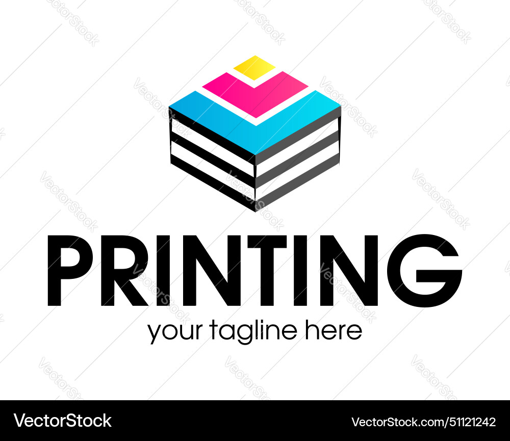 Digital print logo design template typography Vector Image