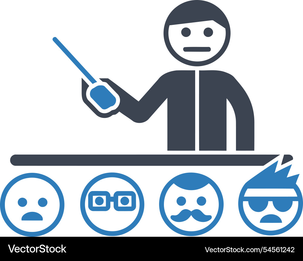 Emotion presentation icon on white background Vector Image