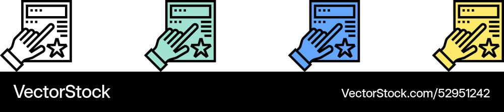 Evaluation icon outline green blue and yellow Vector Image