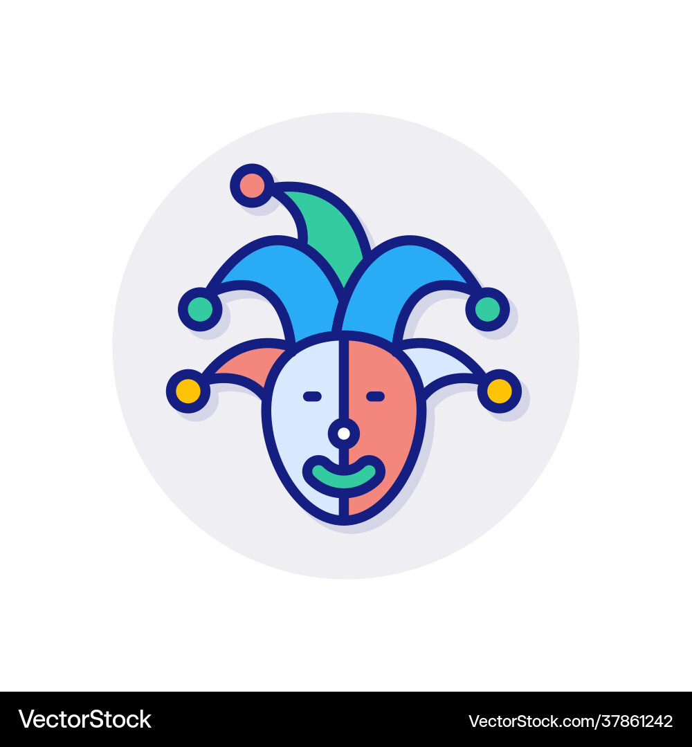 Jester mask icon in logotype Royalty Free Vector Image