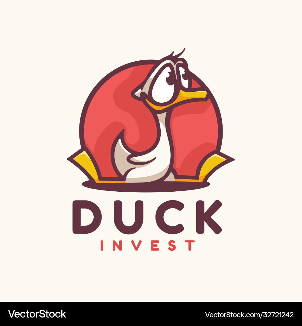 Logo duck simple mascot style Royalty Free Vector Image