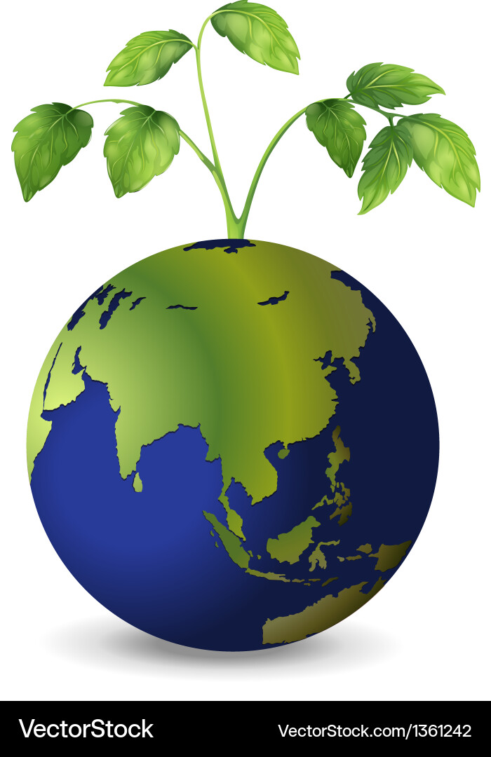 Planet earth growing plants Royalty Free Vector Image