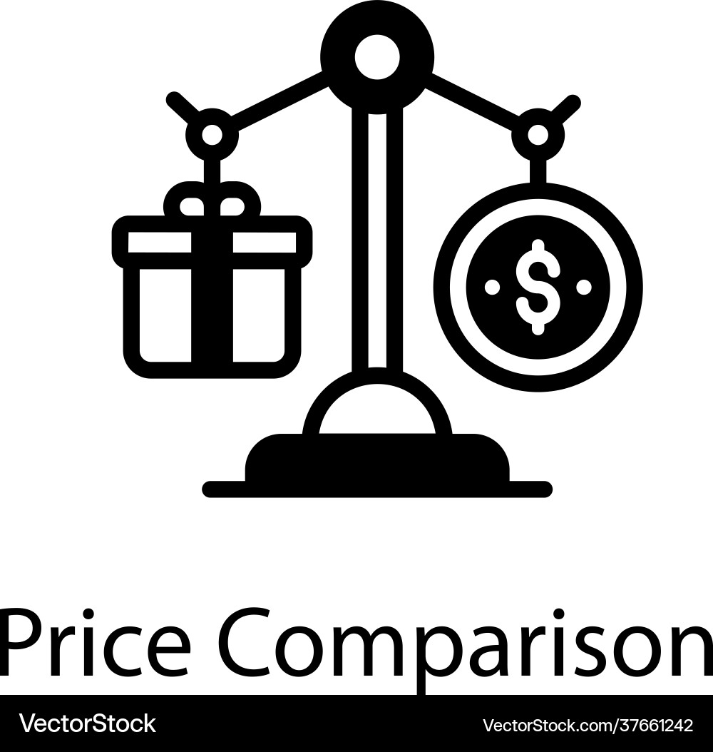 Price comparison Royalty Free Vector Image - VectorStock