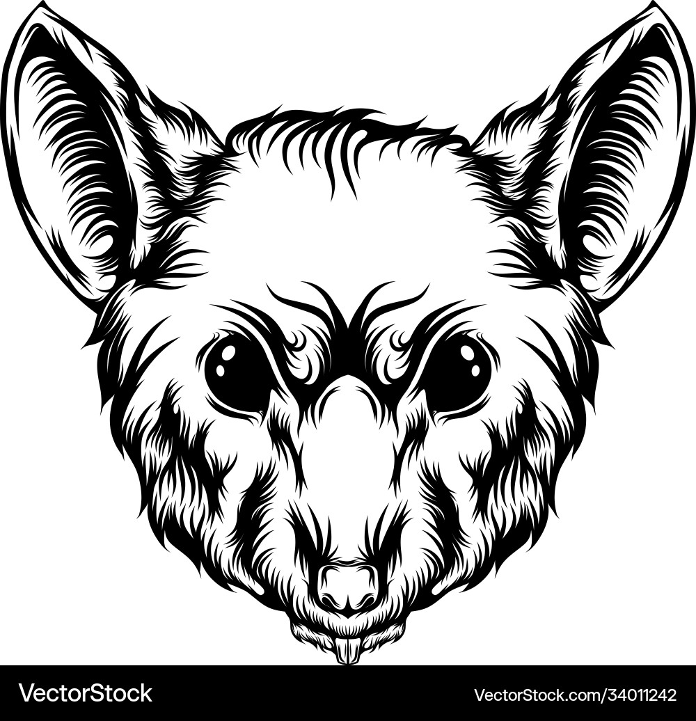 Rat tattoo with sharp teeth Royalty Free Vector Image