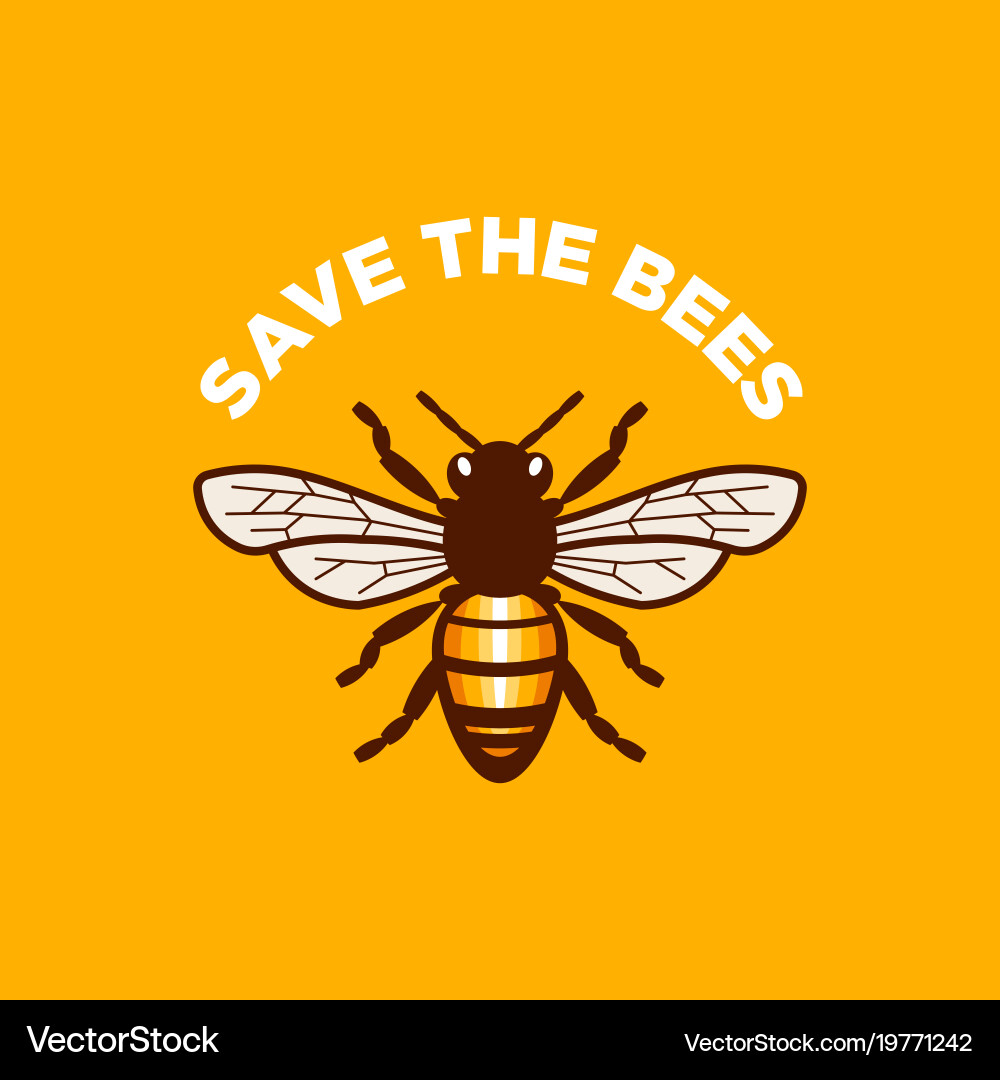 Save the bees design Royalty Free Vector Image