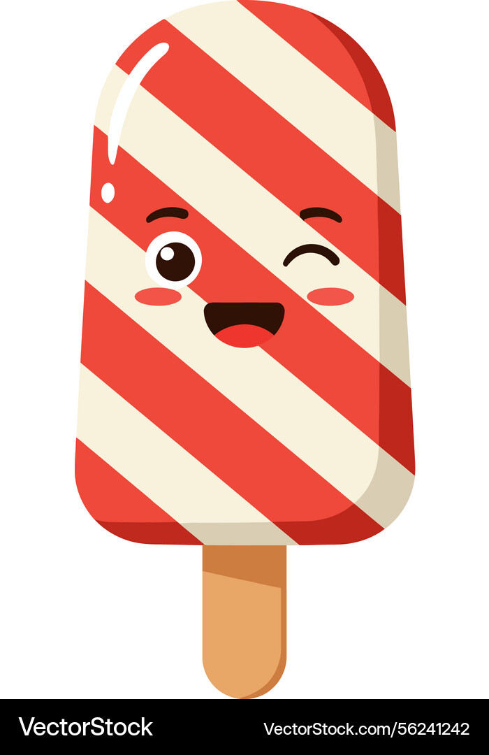 Süße lächelndes Eis-Pikkel mit rot und Vektorbild