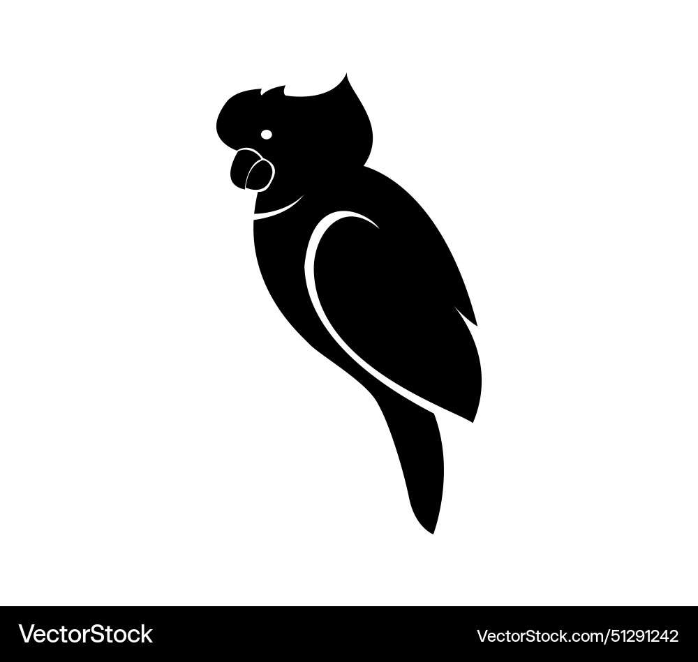 Simple parrot silhouette design Royalty Free Vector Image