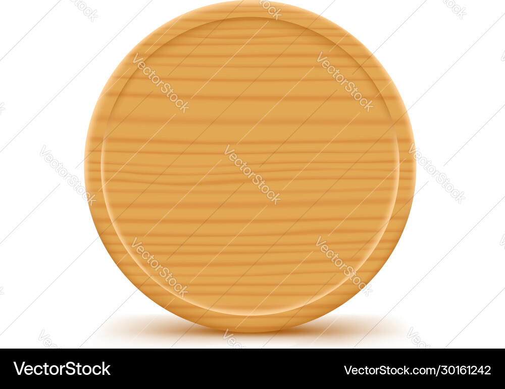 Wooden round board Royalty Free Vector Image - VectorStock