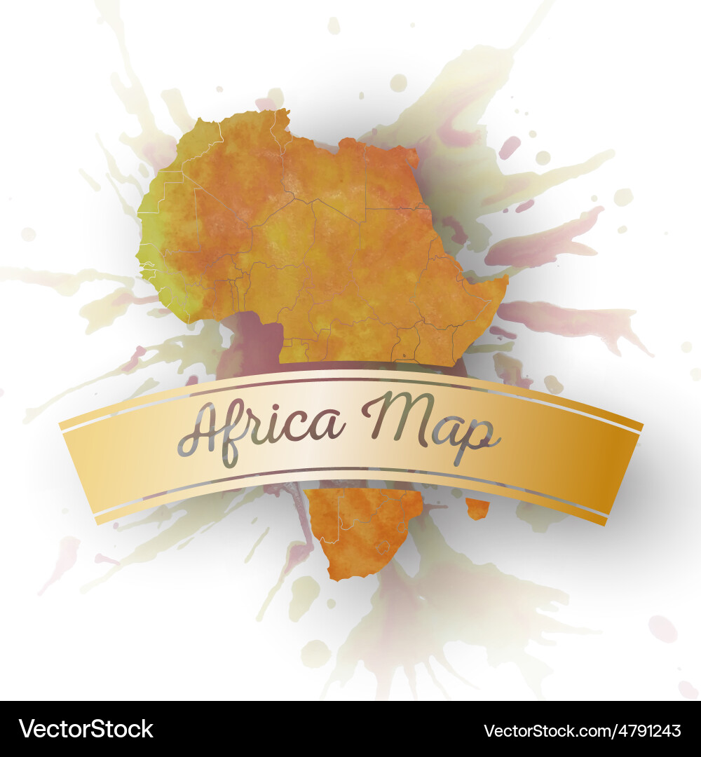 Africa map element abstract hand drawn watercolor Vector Image