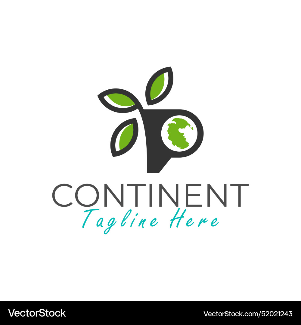 Ancient continent pangaea logo with letter p Vector Image