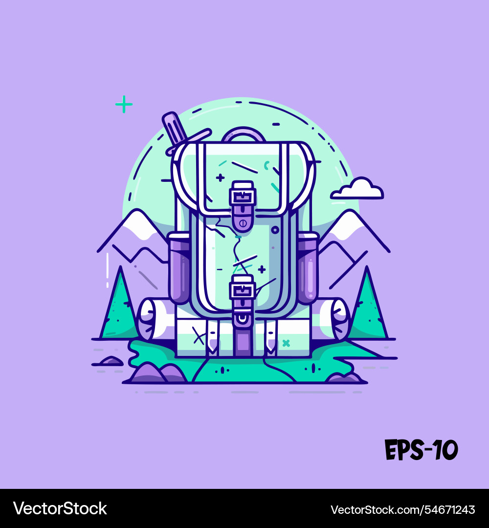 Backpacker travel logo eps 10 mascot character Vector Image