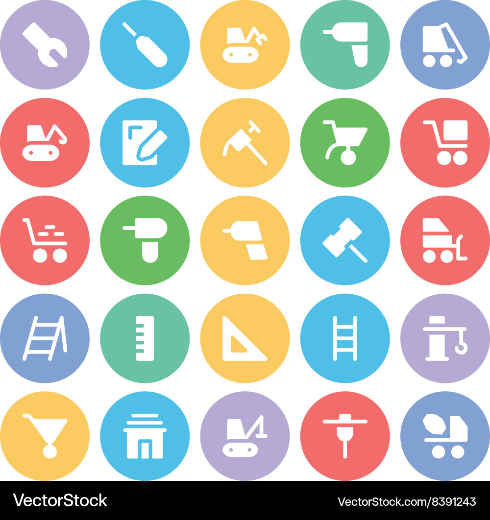 Bau Icons 1 Lizenzfreies Vektorbild - VectorStock