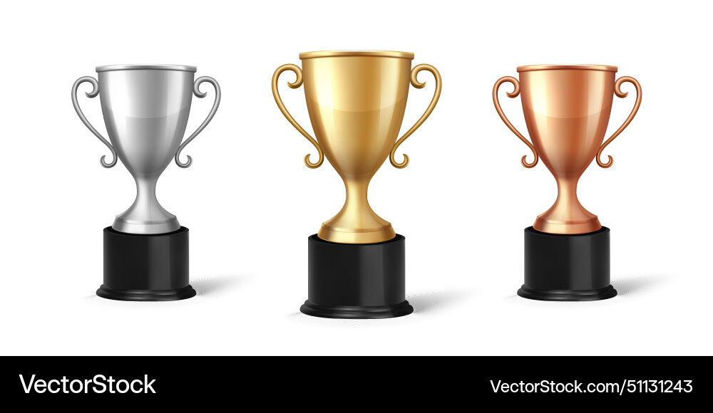 Blank golden silver and bronze champion Royalty Free Vector