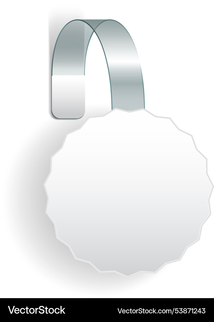 Blank round wobbler tag hangs on a wall perfect Vector Image