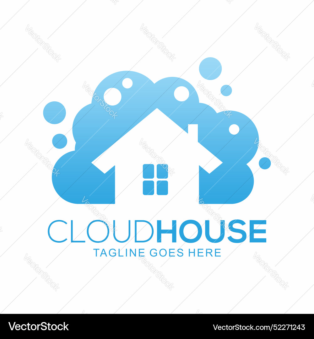 Clean house logo design Royalty Free Vector Image