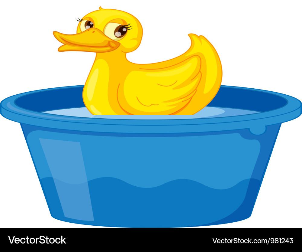 Duck in a tub Royalty Free Vector Image - VectorStock