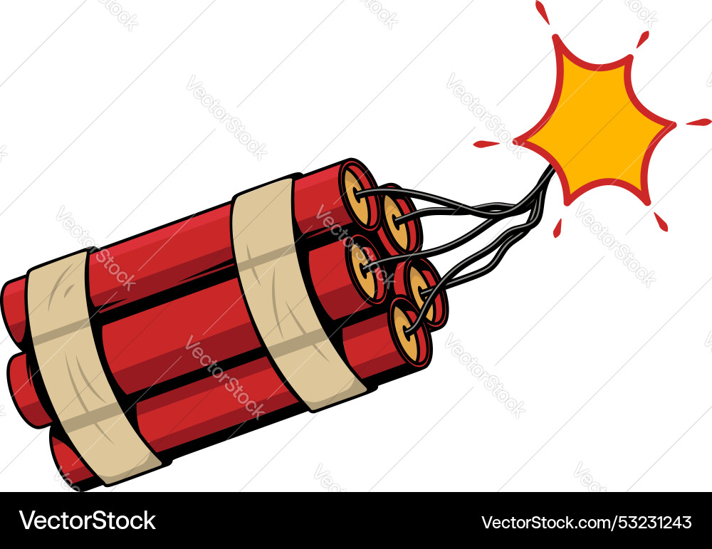 Dynamite bomb stick retro pop art style Royalty Free Vector