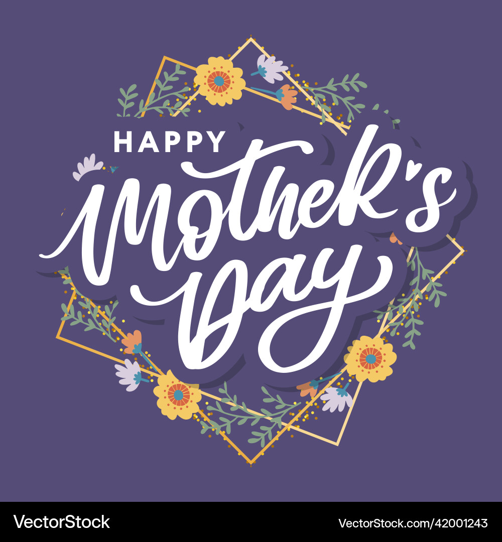 Elegant Mother's Day Calligraphy Royalty Free Vector Image