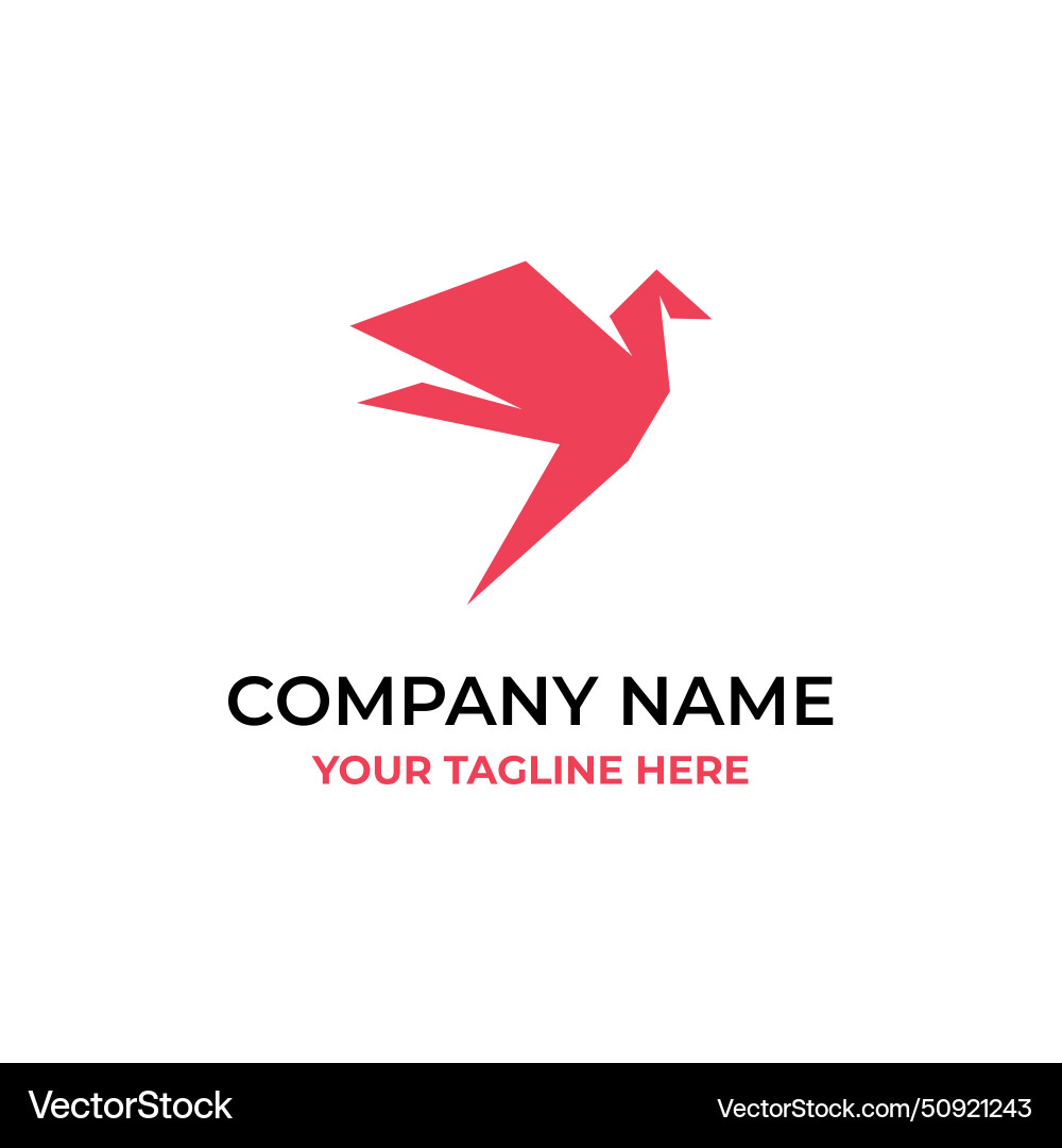 Flat origami paper bird logo Royalty Free Vector Image
