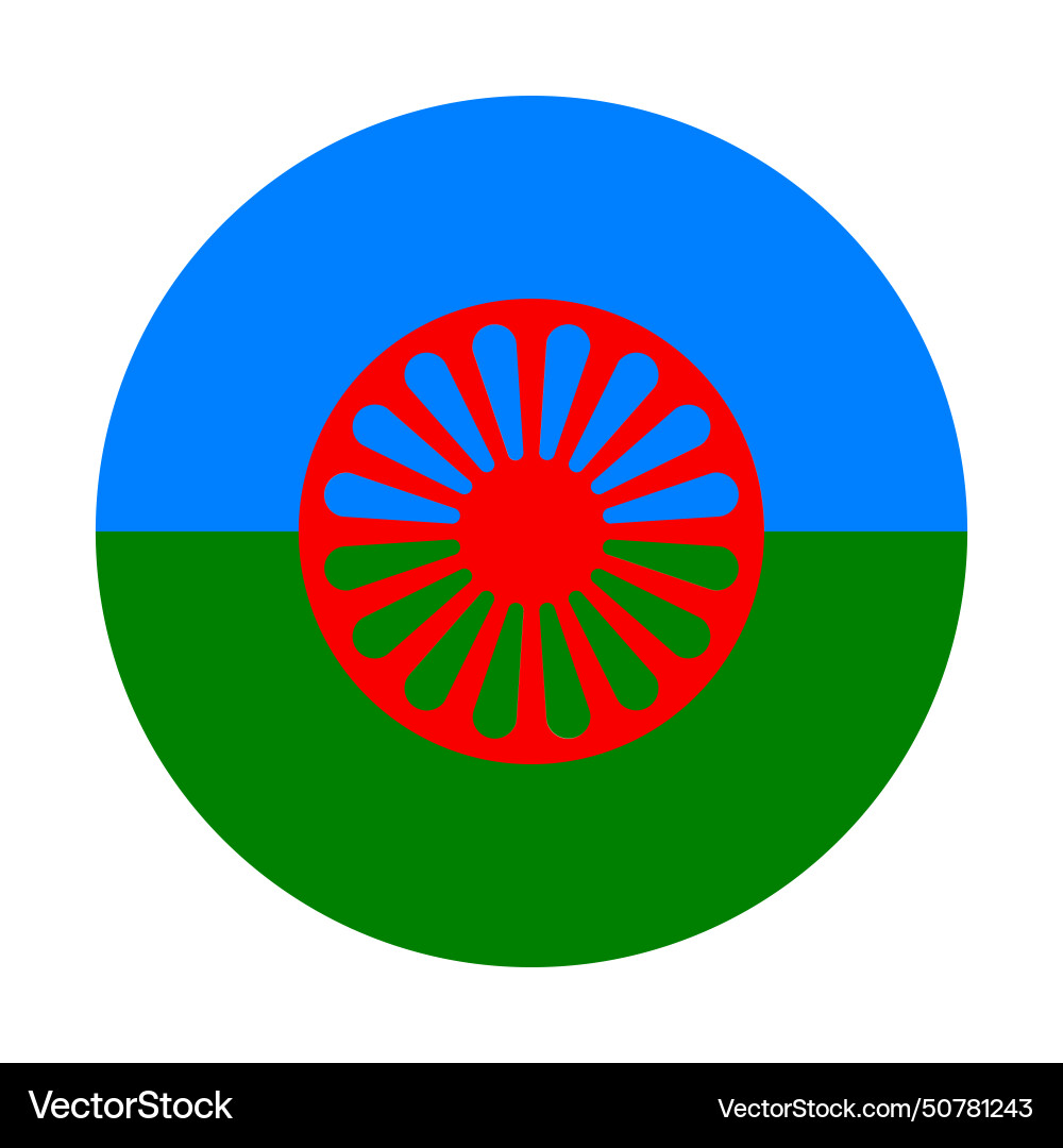 Gipsy flag in a circle on white background Vector Image