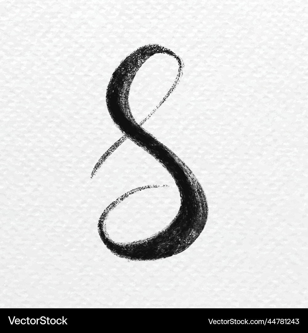 Letter calligraphic s lowercase typography Vector Image