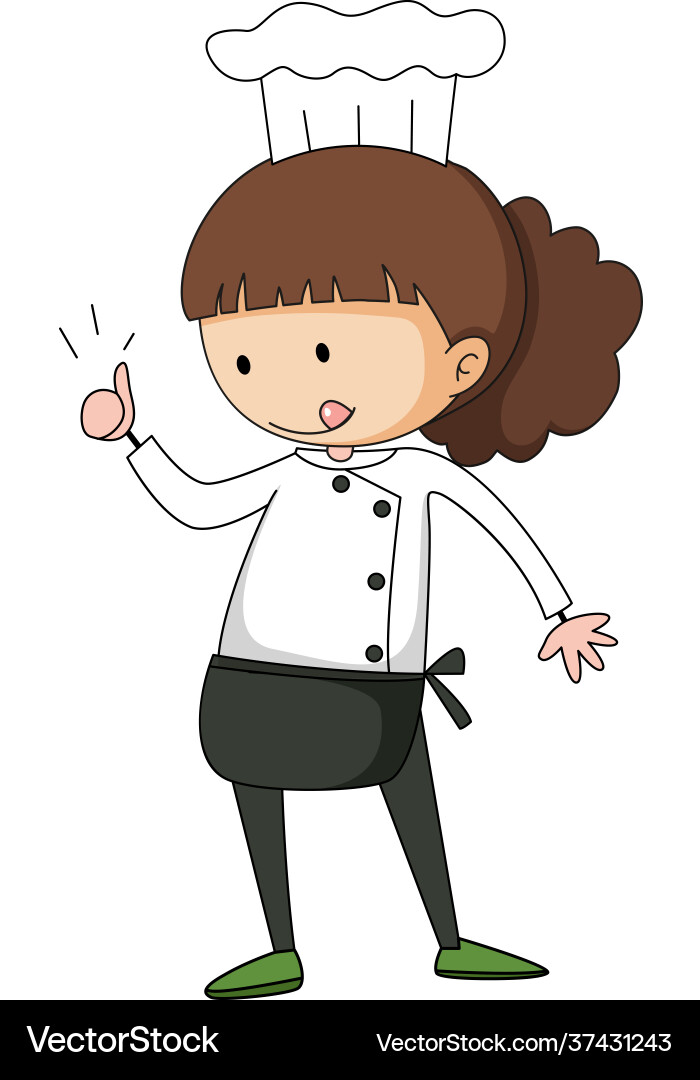 Little chef cartoon character isolated Royalty Free Vector